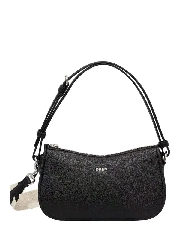 Dkny Logo-plaque Shoulder Bag - Black