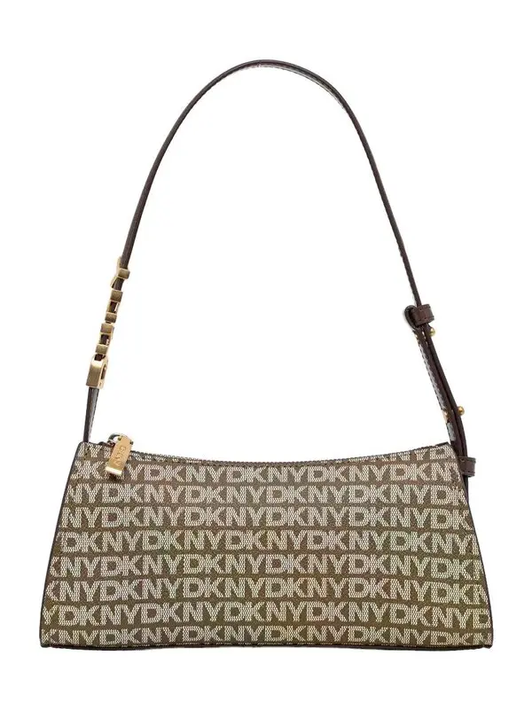 Dkny Monogram Pattern Shoulder Bag - Brown