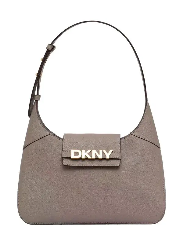Dkny Logo-plaque Shoulder Bag - Brown