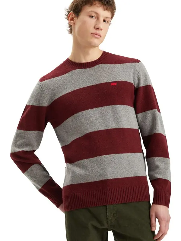 LEVI'S Original Housemark Sweater - Calloway Stripe Chocolate Truffle