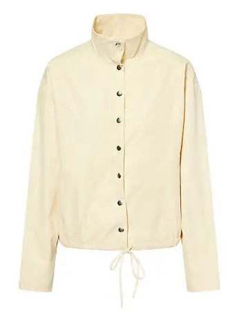REFORMATION Lennon High-neck Stretch-sateen Jacket - Butter Yellow