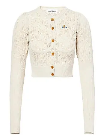 VIVIENNE WESTWOOD Ella Knitted Cotton Cardigan - Cream