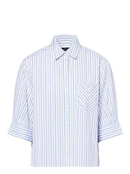 Rag & Bone Lucia Striped Cotton-poplin Shirt - Bbybs