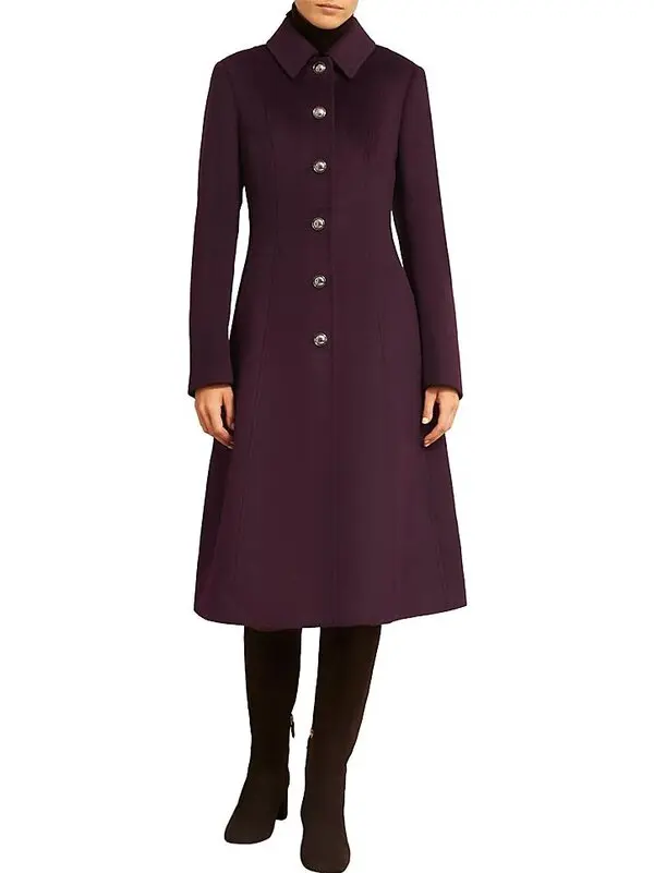 HOBBS LONDON Petite Iona Wool Coat - Malbec Purple