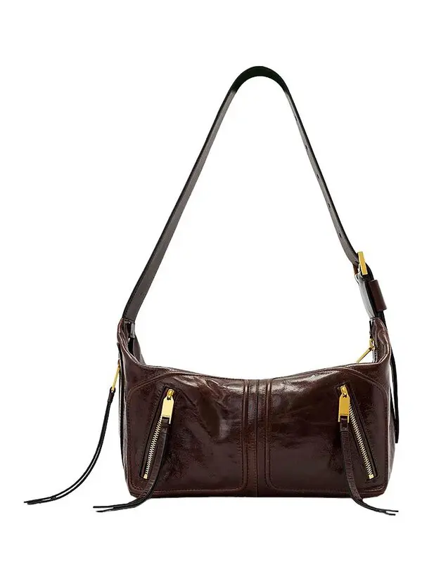ALLSAINTS Jean Rey Medium Leather Shoulder Bag - Cognac Brown