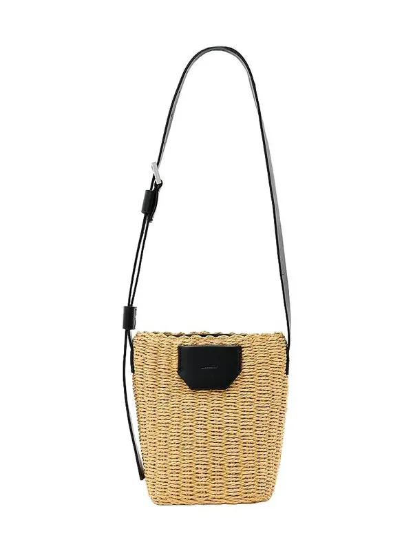 ALLSAINTS Alba Small Paper Straw Crossbody Bag - Natural