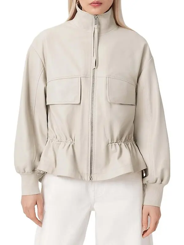 ALLSAINTS Flor Leather Jacket - Off White