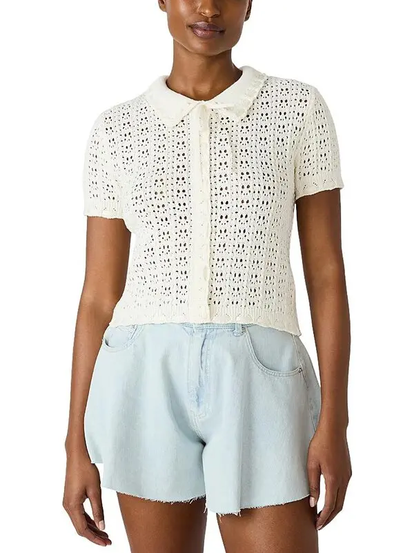 Steve Madden Acada Button Front Sweater - Cream