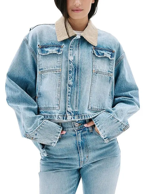SLVRLAKE Cropped Worker Jean Jacket - Easy Meets West