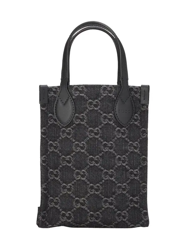 Gucci Gg Denim Handbag - Black
