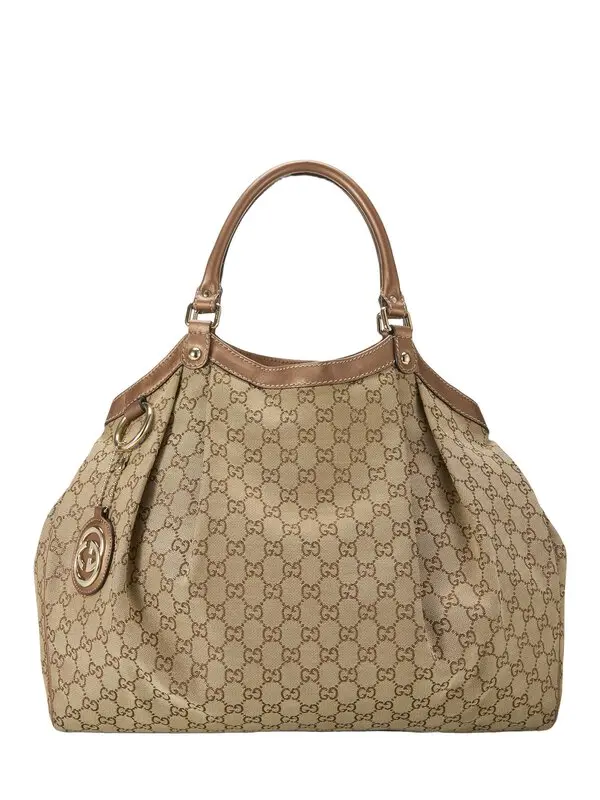 Gucci Original Gg Canvas Lurex Sukey Tote - Brown