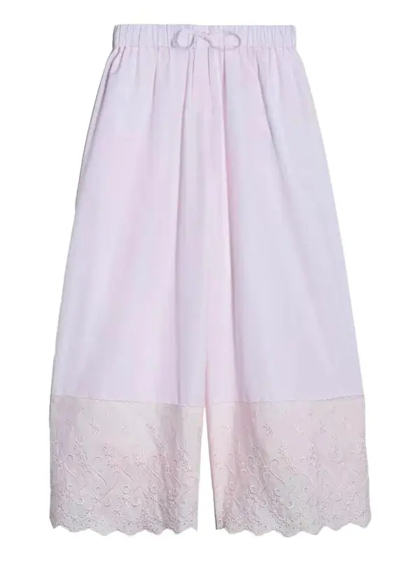 Simone Rocha Lace-trimmed Cropped Trousers - Pink