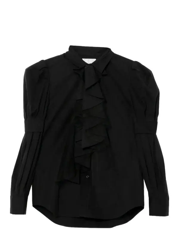 Noir Kei Ninomiya Ruffled Shirt - Black