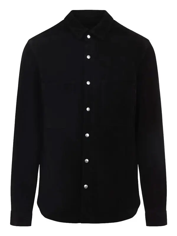 Rick Owens Suede Overshirt - Black