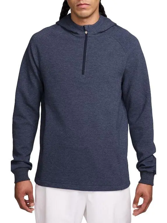 Nike Therma-fit Golf Shield Quarter-zip Hoodie - College Navy/white