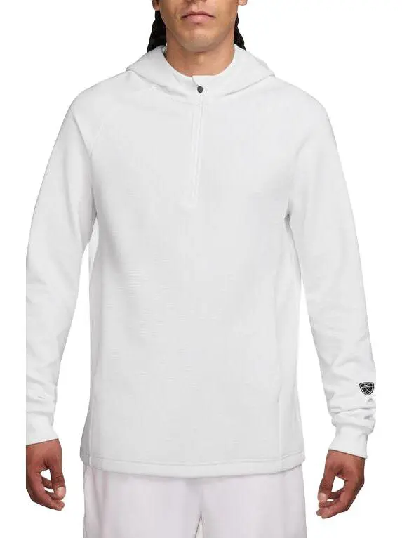 Nike Therma-fit Golf Shield Quarter-zip Hoodie - White/black