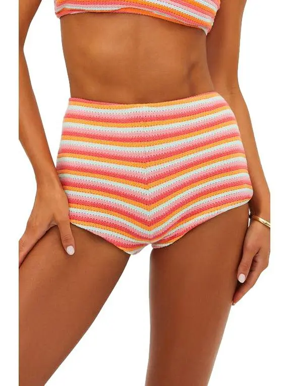Beach Riot Nyx Open Stitch Swim Shorts - Guava Jelly Crochet
