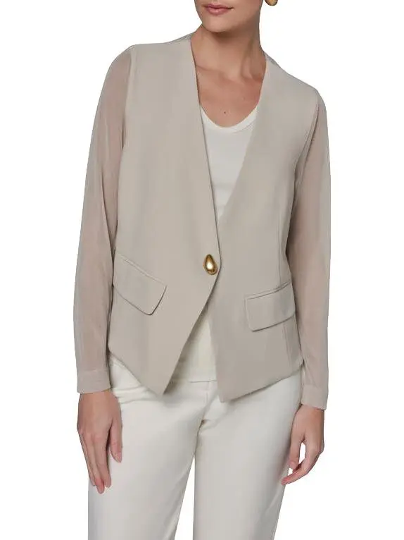 Donna Karan New York Sheer Contrast Jacket - Tuscan Grey