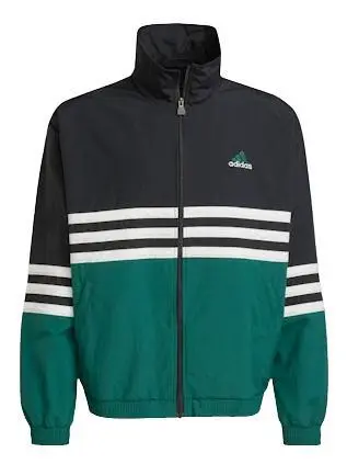 Adidas Track Jacket - Black Collegiate Green