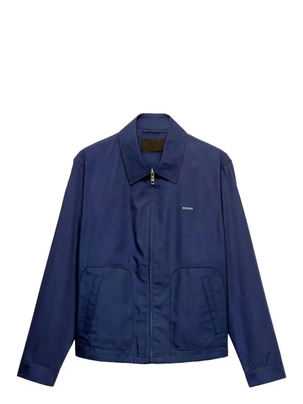 Prada Zip Logo Jacket - Blue