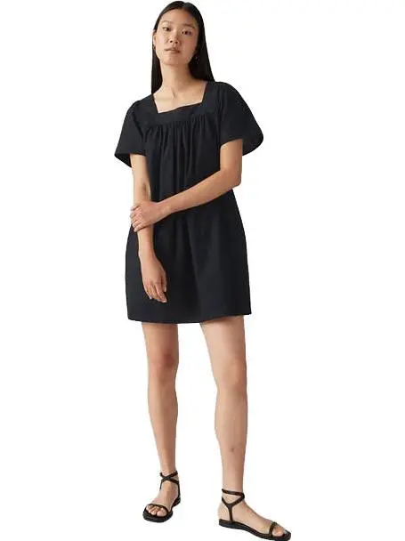LEVI'S Ambre Cotton Linen Babydoll Dress - Anthracite Night