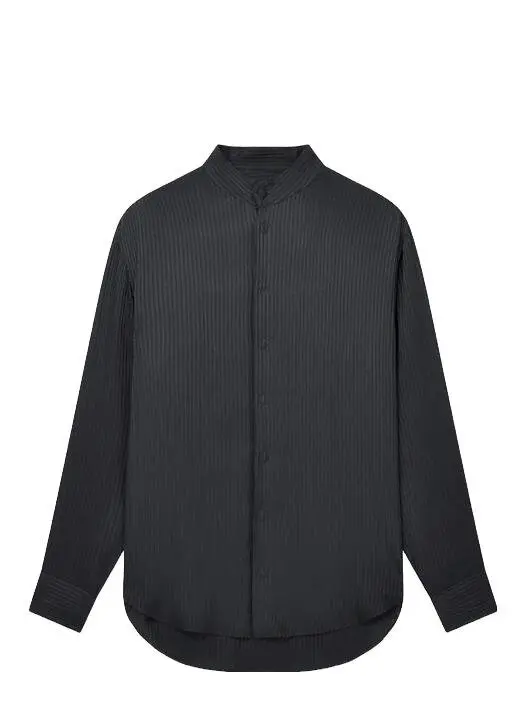 Giorgio Armani Silk And Viscose Blend Creponne Shirt - Black