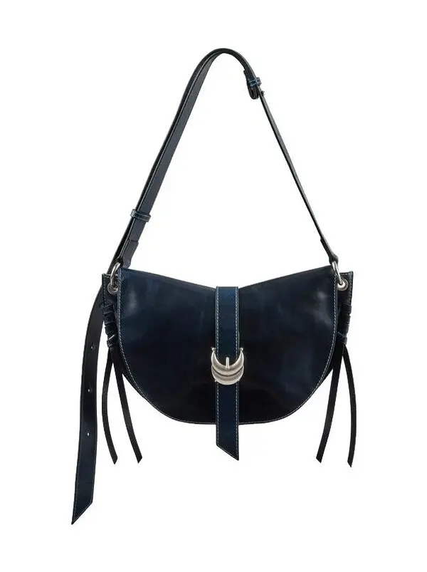 Ba&sh Youyou Leather Saddle Bag - Blue