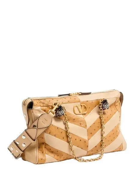 Valentino Garavani Panthea Medium Shoulder Bag - Gold