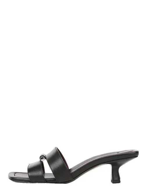 Vince Piper Leather Heeled Sandal - Black