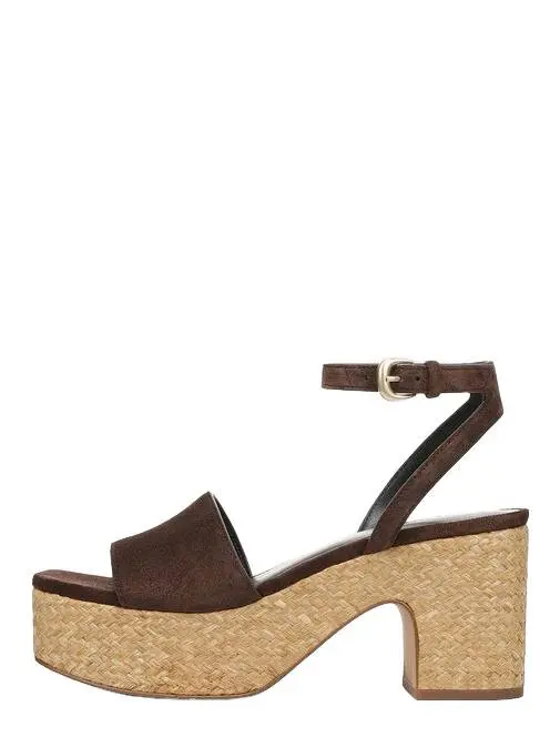 Vince Castella Suede Platform Sandal - Brown