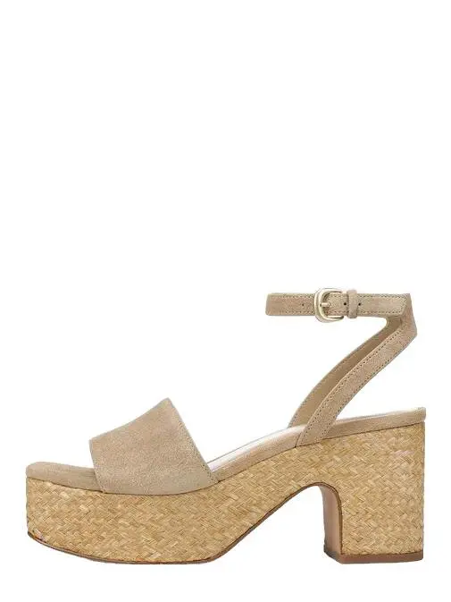 Vince Castella Suede Platform Sandal - Natural