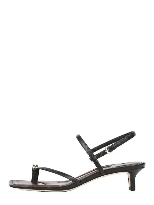 Vince Polli Leather Heeled Toe-ring Sandal - Black