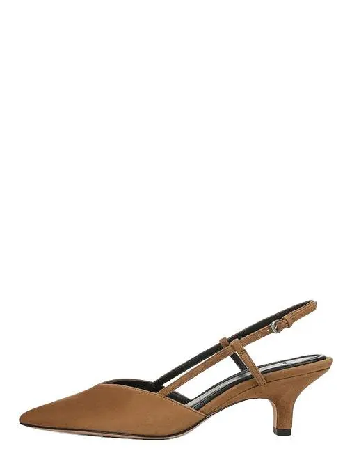 Vince Levvy Suede Slingback Pumps - Natural