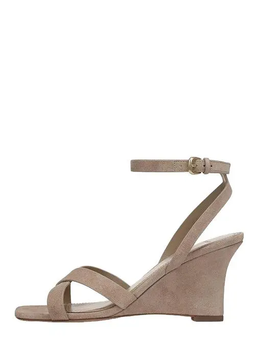 Vince Parma Suede Wedge Sandal - Natural