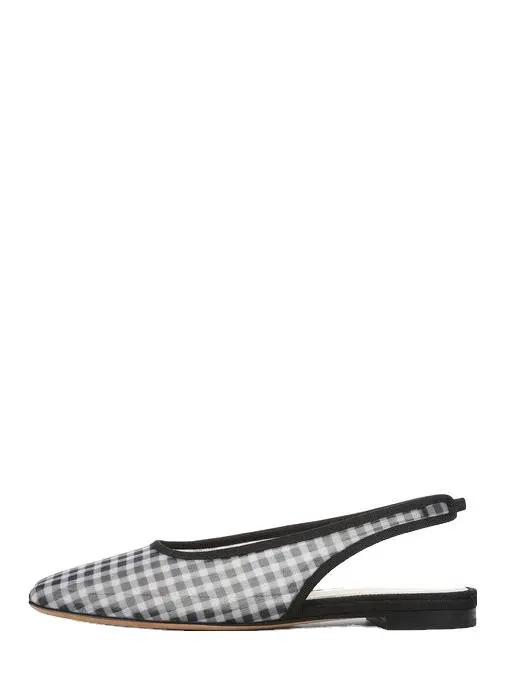 Vince Daphne Gingham Slingback Flat - Black