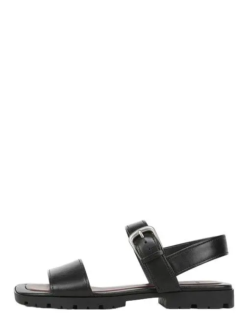 Vince Vega Leather Lug-sole Sandals - Black