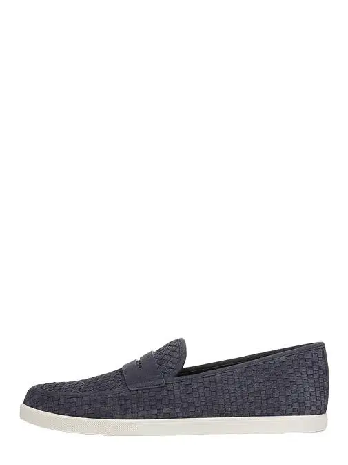 Vince Santino Woven Suede Loafer - Blue