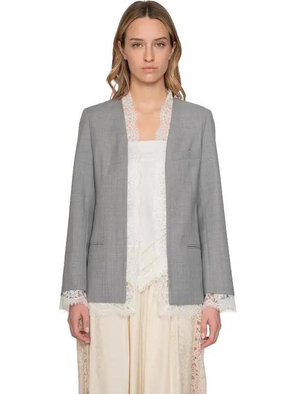 Sea Fiora Tropical Wool Jacket - Black / White / Pink / Gray