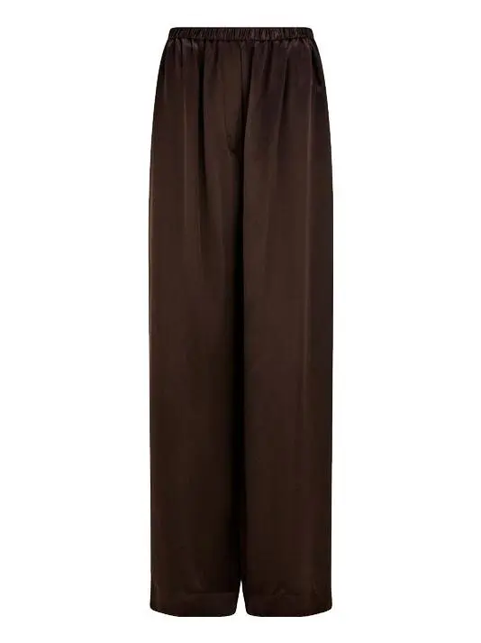 FERRAGAMO Satin Trousers - Brown