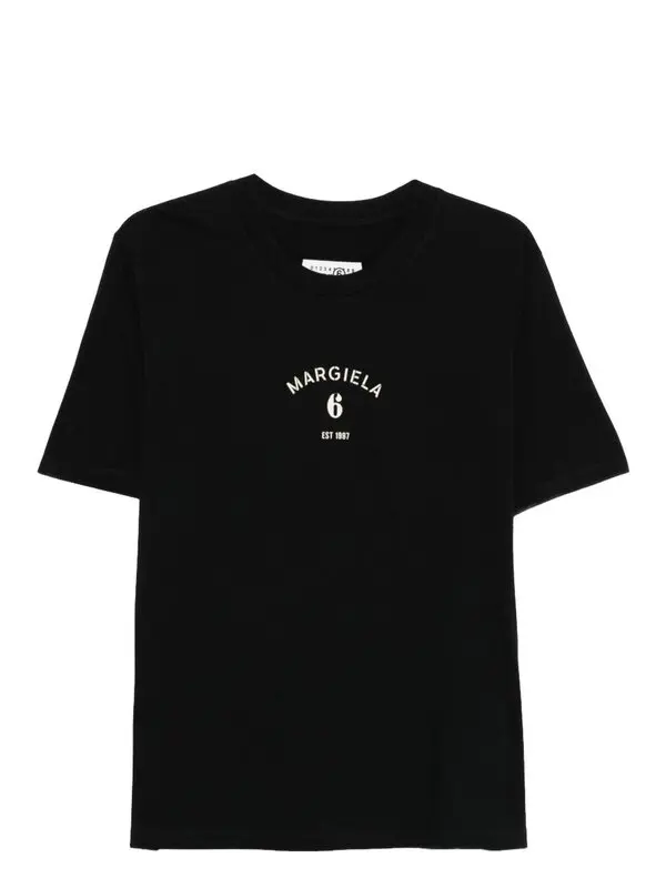 MAISON MARGIELA Logo Cotton T-shirt - Black