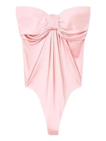 Giorgio Armani Shiny Viscose Jersey Bodysuit - Pink