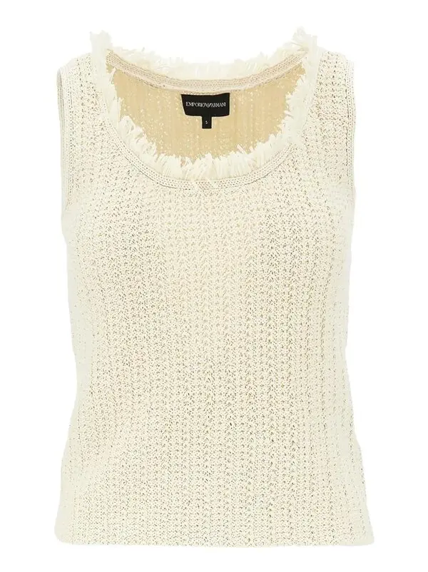 Emporio Armani Cotton Blend Tank Top - White