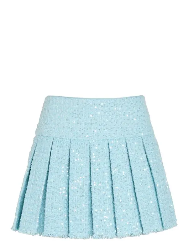 Alice + Olivia Pleated Mini Skirt - Sky Blue