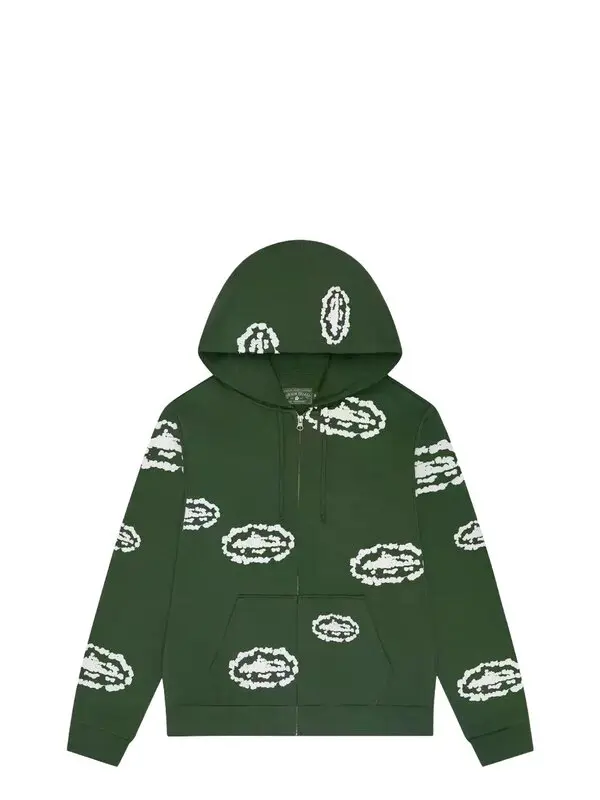 CORTEIZ X Denim Tears Island Wreath Zip Hoodie - Green