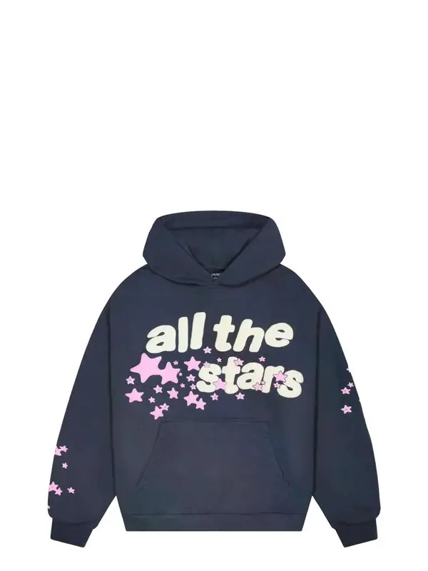 BROKEN PLANET Graphic-stars Long-sleeve Hoodie - Blue