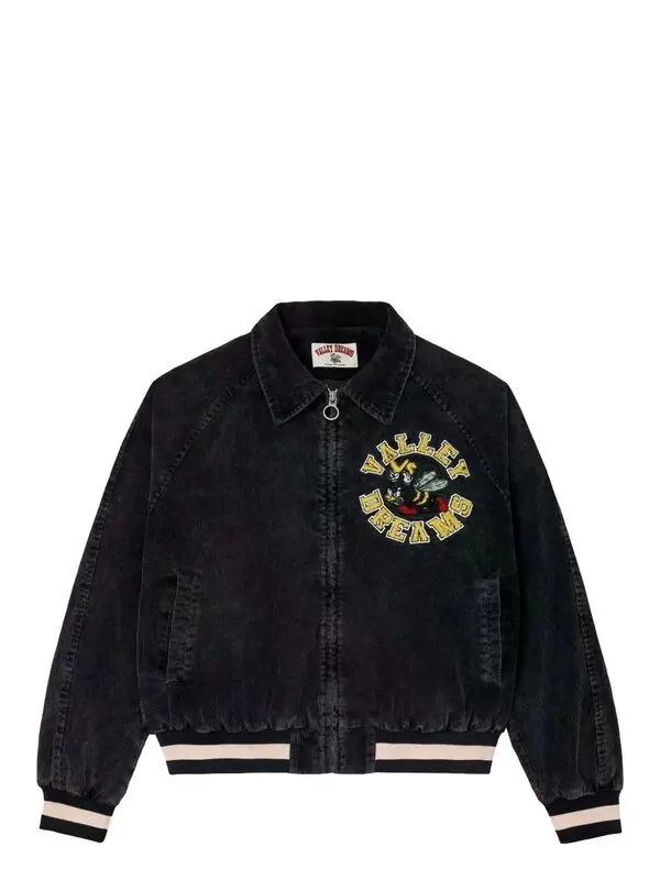 VALE FOREVER Embroidered Relaxed Fit Jacket - Black