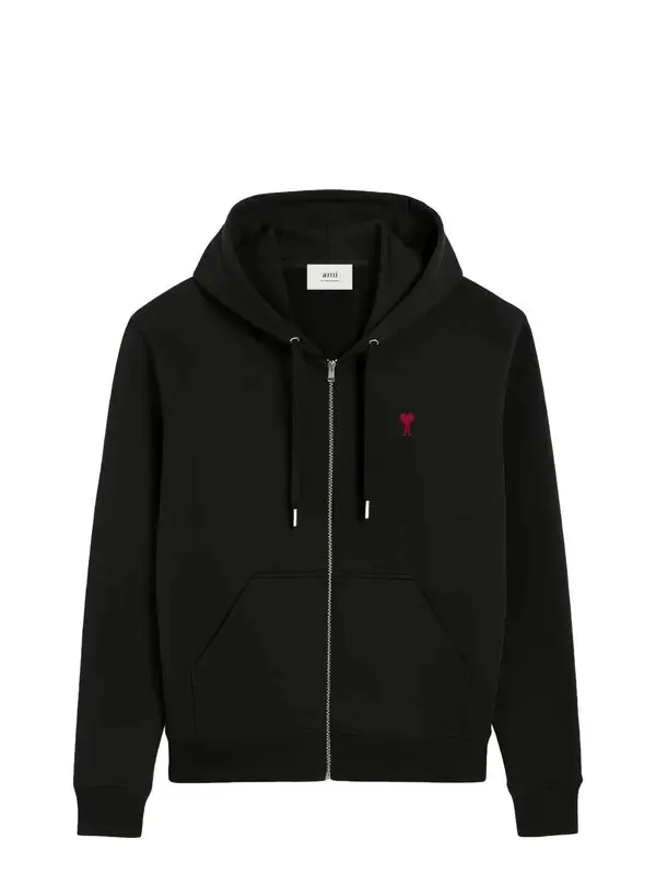 Ami De Coeur Zipped Hoodie - Black