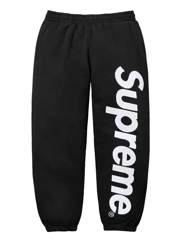 Supreme Satin-appliqué Track Pants - Black