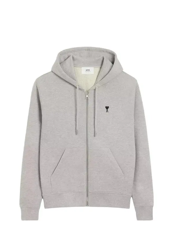 Ami De Coeur Zip-up Hoodie - Grey