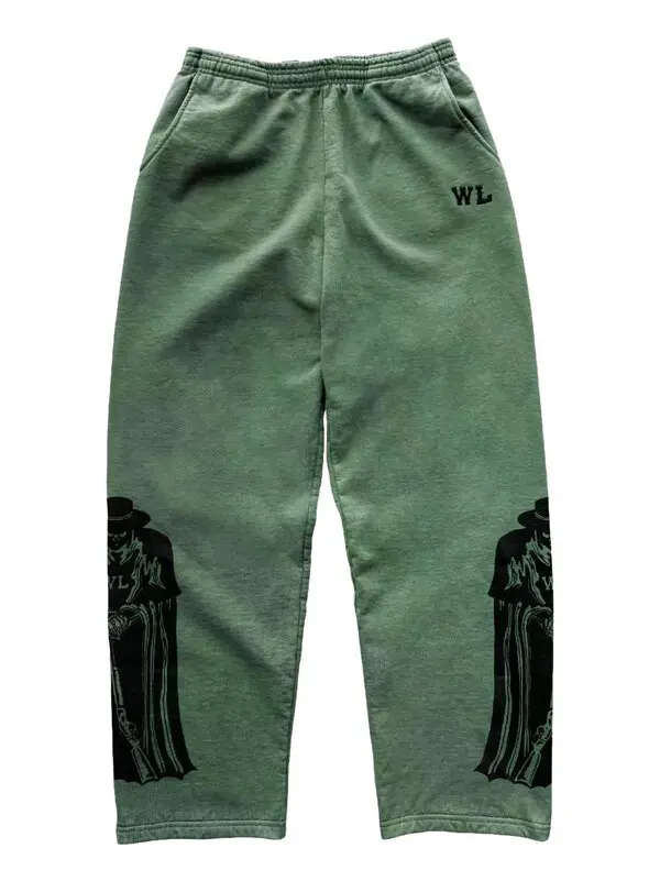 WARREN LOTAS Print Embroidery Track Pants - Green